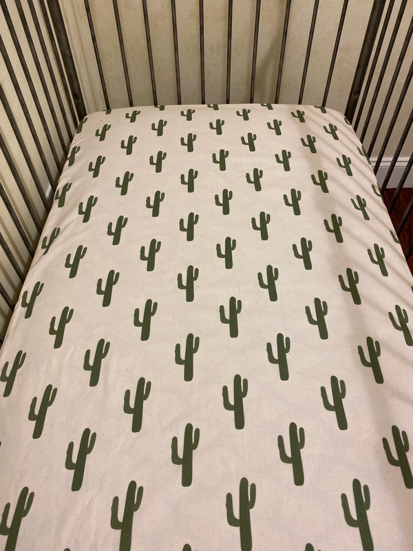 Crib Sheet - Western Cactus Print - Just Baby Designs