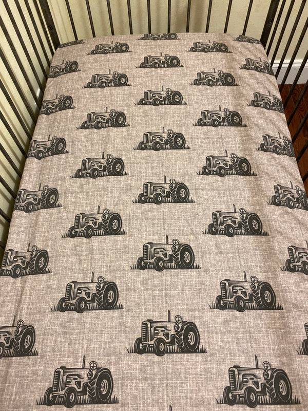 Crib Sheet - Farm Tractor Print - Just Baby Designs