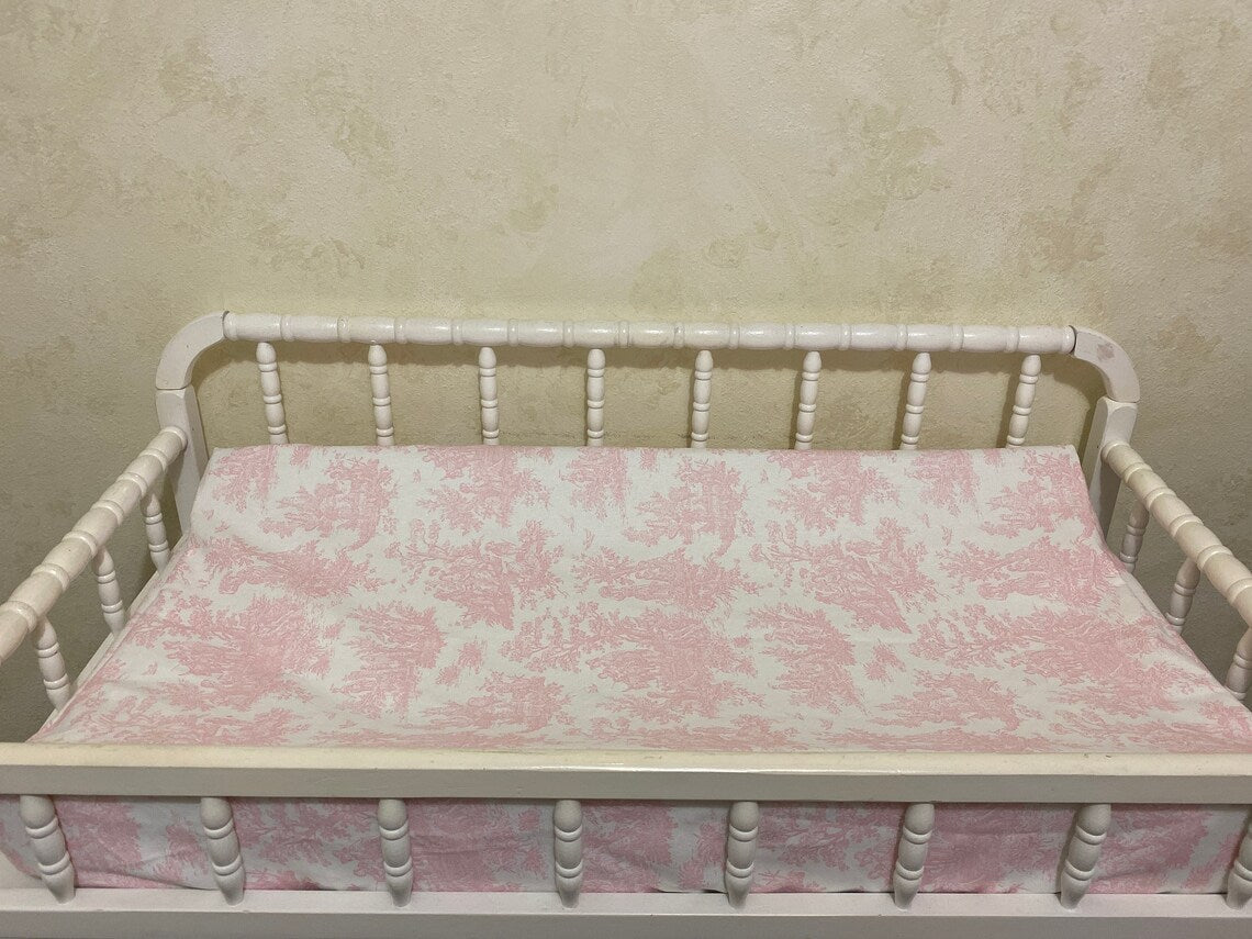 Baby Girl Floral Stripes with Pink Toile Crib Bedding, Pink Baby Beddi ...