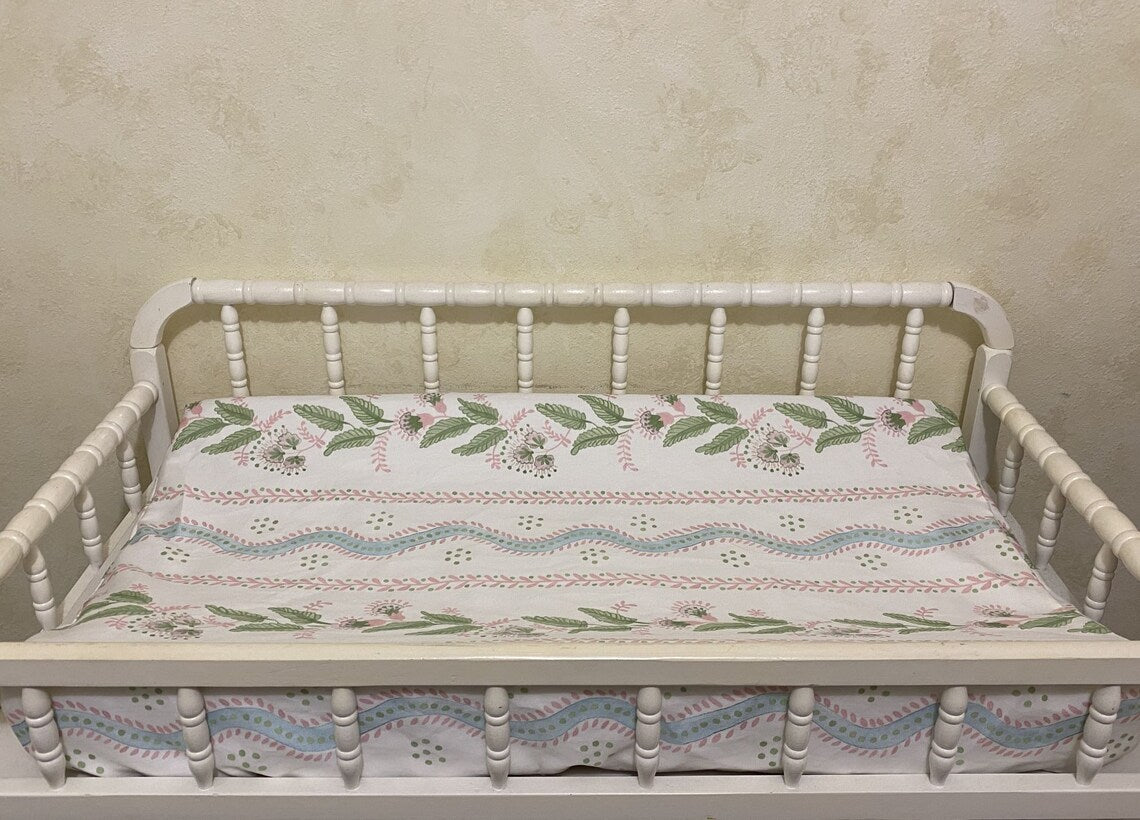 Baby Girl Floral Stripes with Pink Toile Crib Bedding, Pink Baby Beddi ...