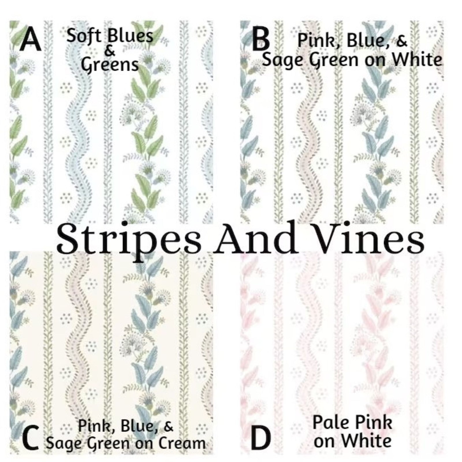 Stripes and Vines Floral Scalloped Valance - Choose Your Color - Just ...