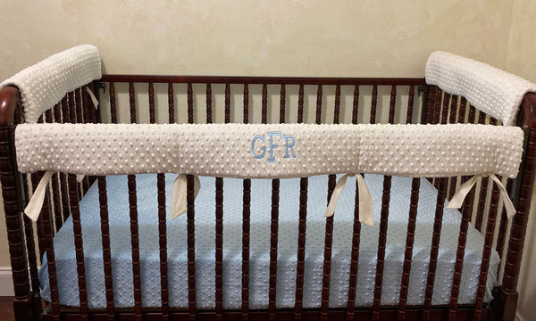 Minky Crib Rail Cover - Choose Your Fabrics - Just Baby Designs